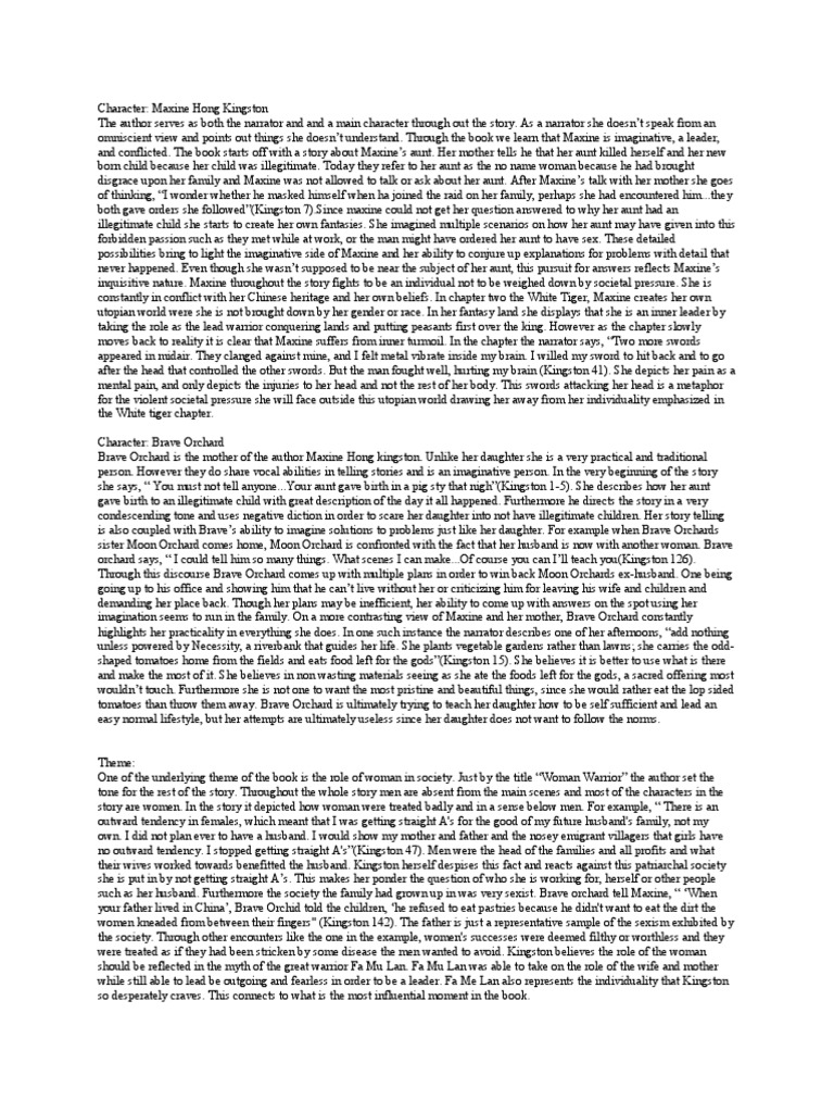 Woman Warrior | PDF | Narration | Sexism