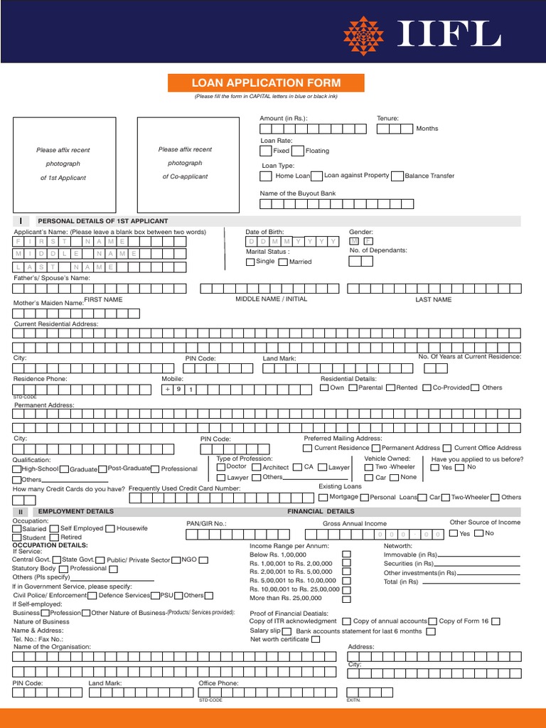 Home Loan - Old Application Form(1) | Loans | Mortgage Loan