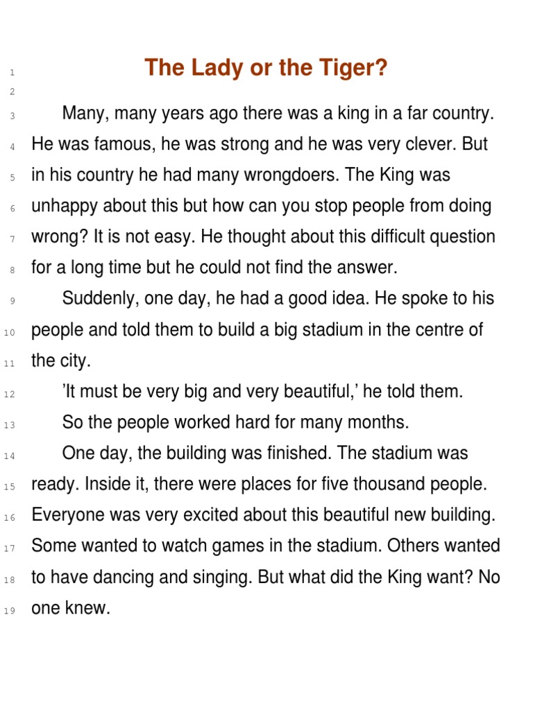 LSI600The Lady and The Tiger | PDF