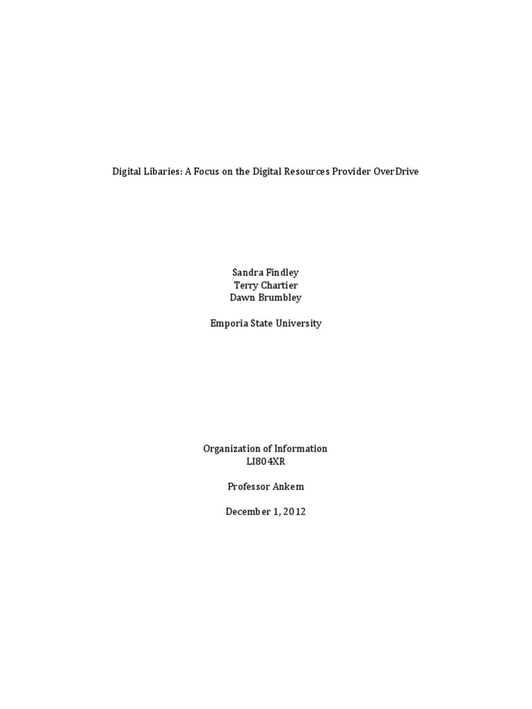 Digital Libraries Paper | PDF | Digital Technology | Information Science