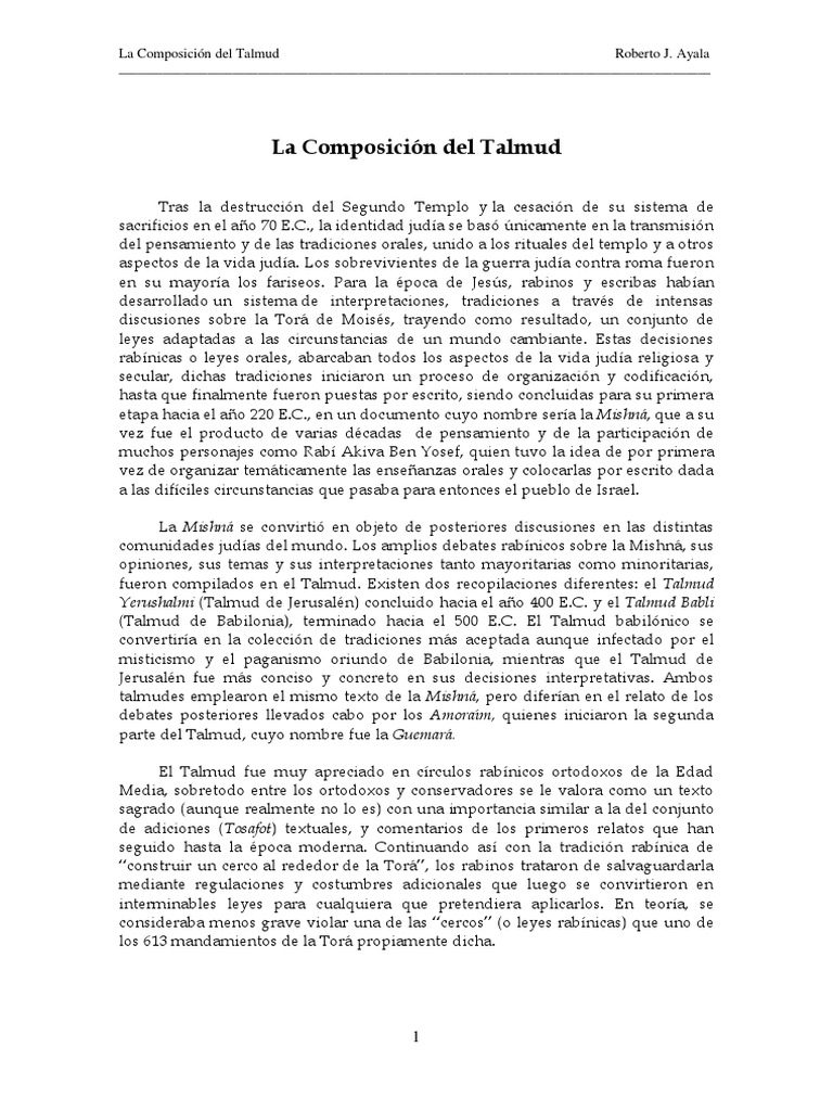 El Talmud PDF | Descargar gratis PDF | Talmud | Judaísmo