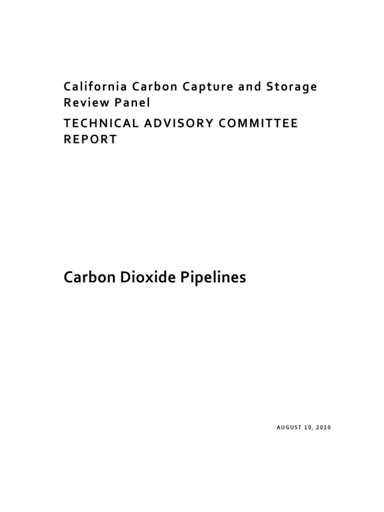 Carbon Dioxide Pipelines | PDF | Carbon Capture And Storage | Federal ...
