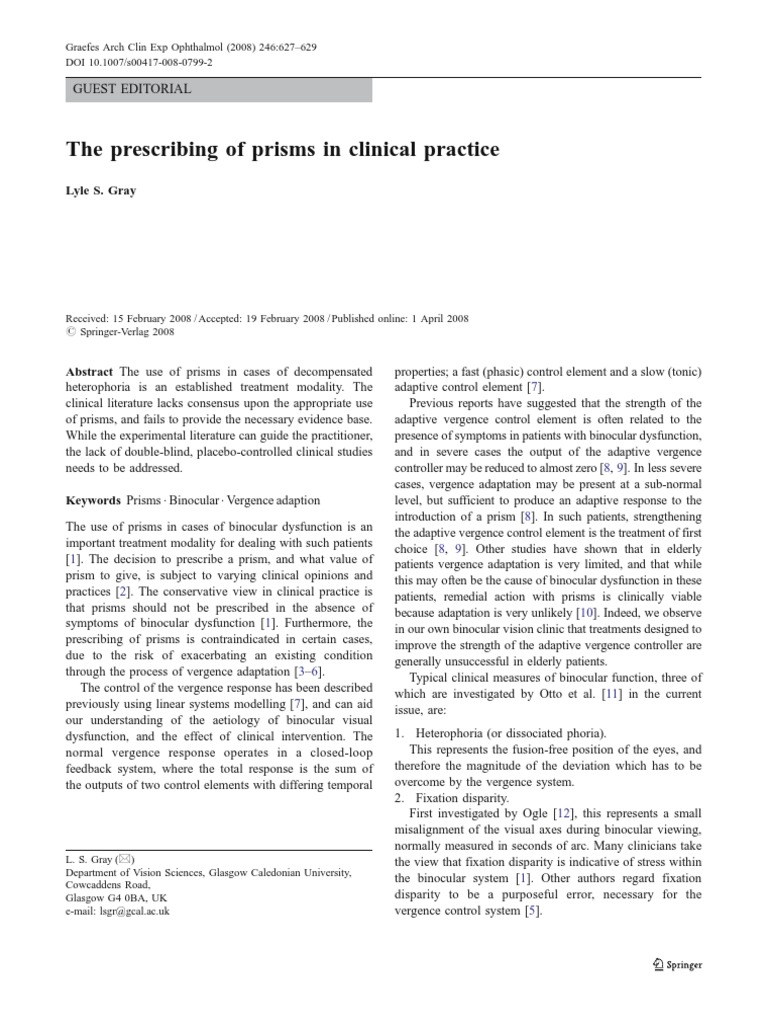 The Prescribing of Prism | PDF | Clinical Trial | Evidence Based Medicine