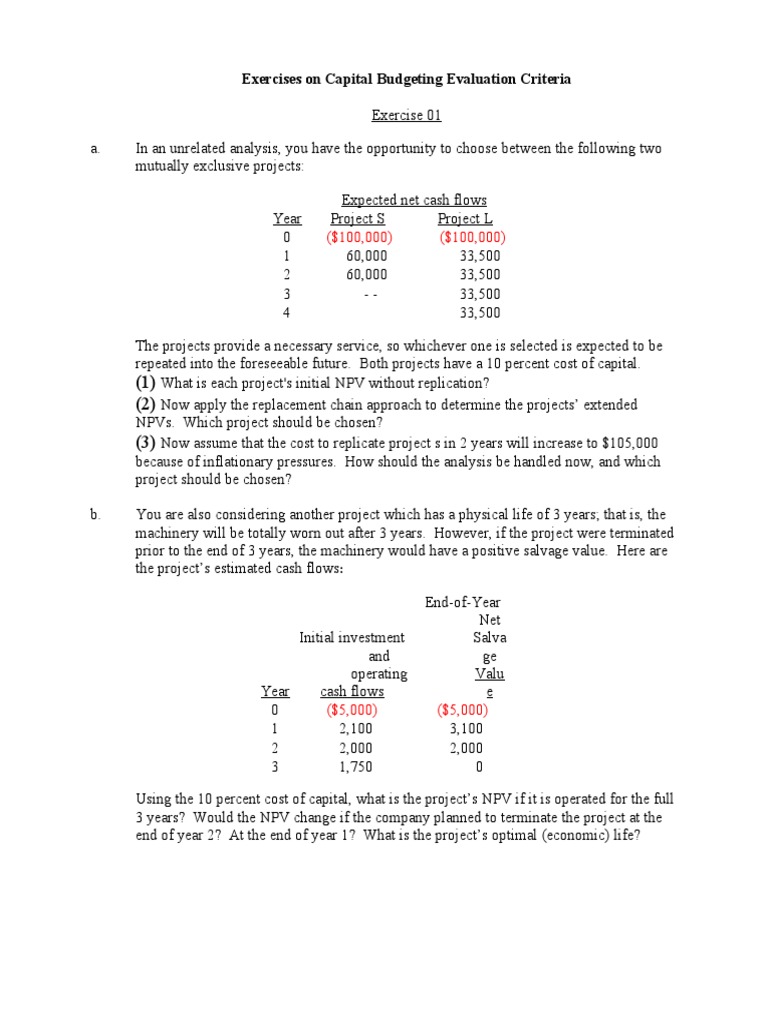 05 Exercises On Capital Budgeting | PDF | Capital Budgeting | Depreciation