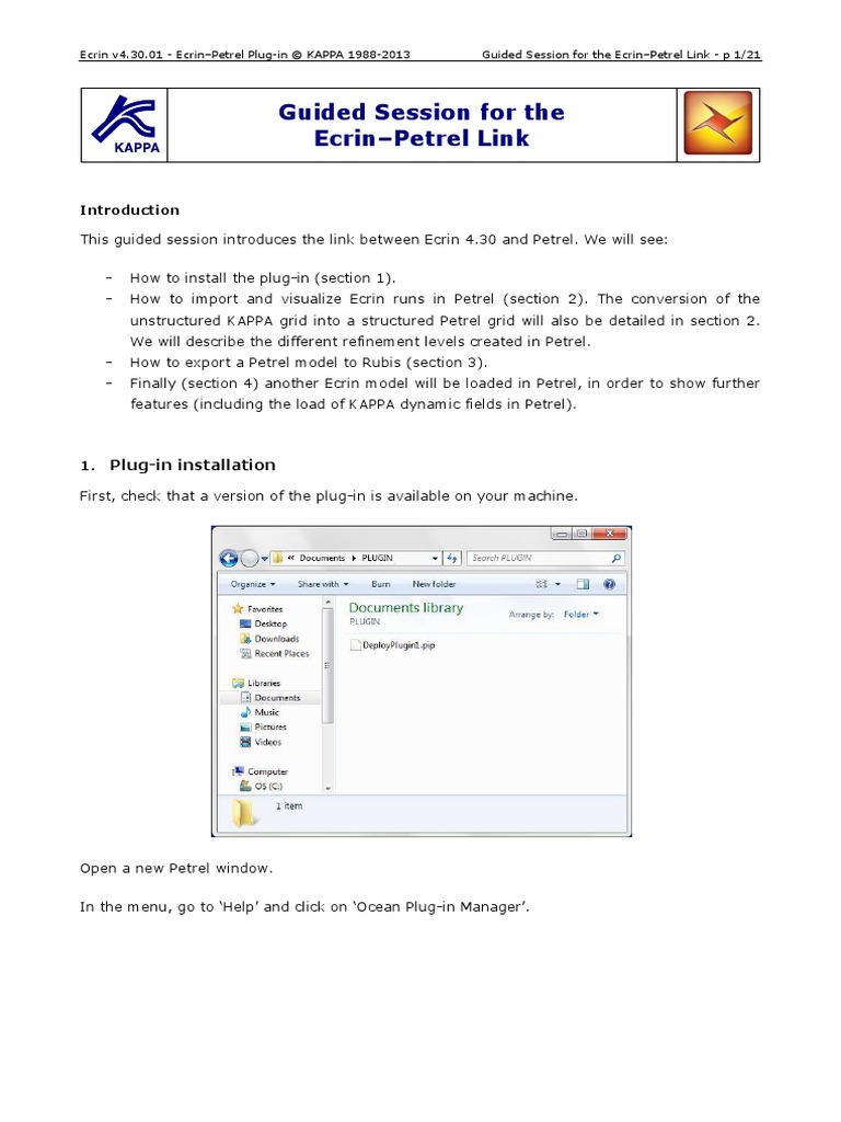 Ecrin Petrel Plugin Guided Session | PDF | Button (Computing) | Tab (Gui)