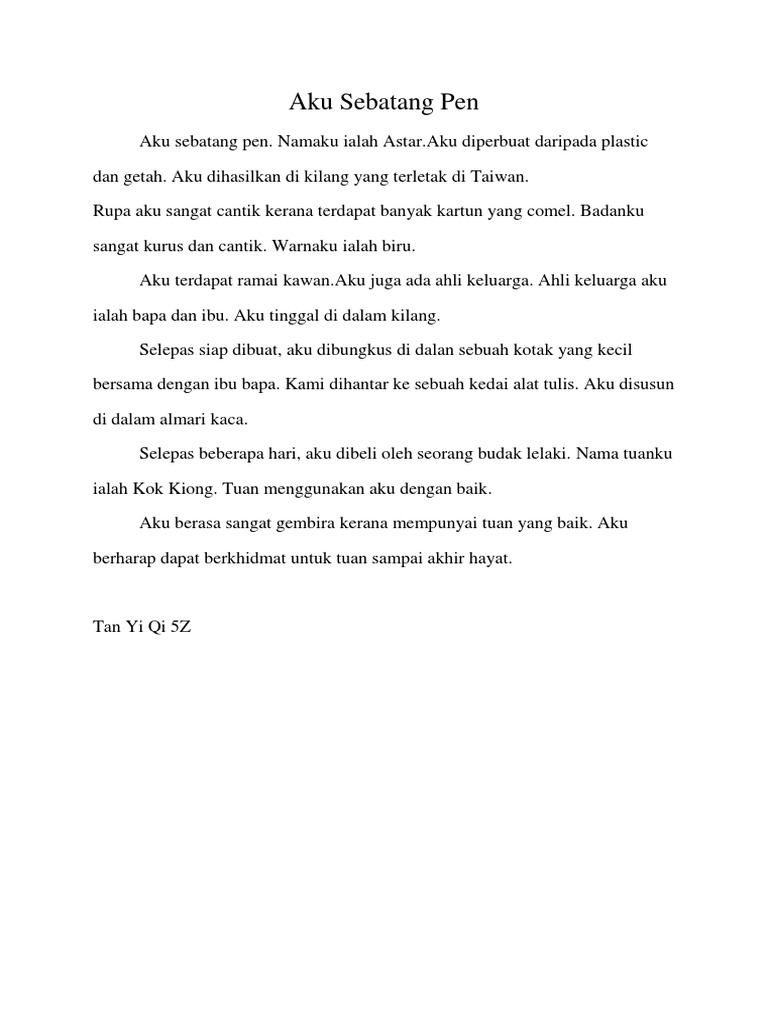 Aku Sebatang Pen Pdf