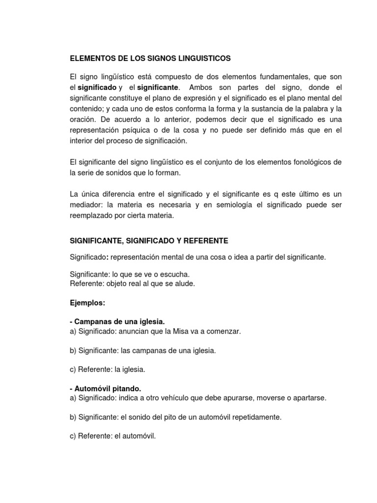 Elementos de Los Signos Linguisticos | PDF | Comunicación | Sociedad