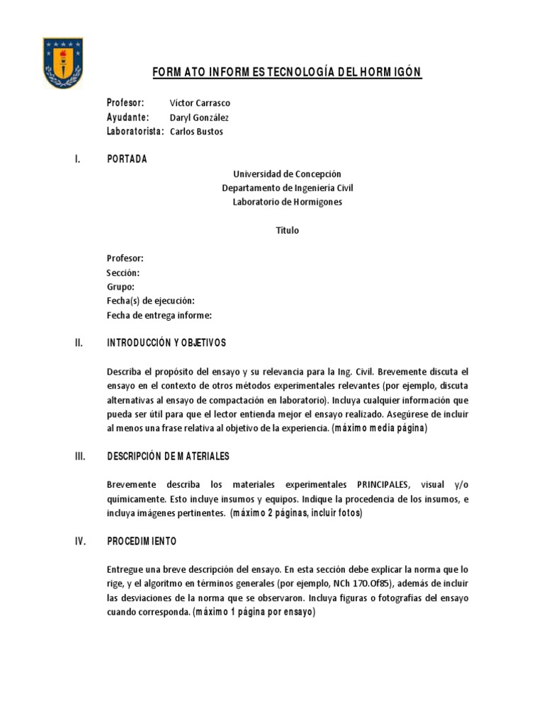 Formato Informes | PDF | Ensayos | Laboratorios