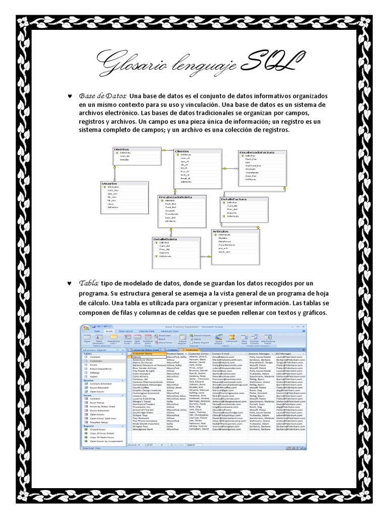 Glosario SQL | PDF | Tabla (base de datos) | SQL