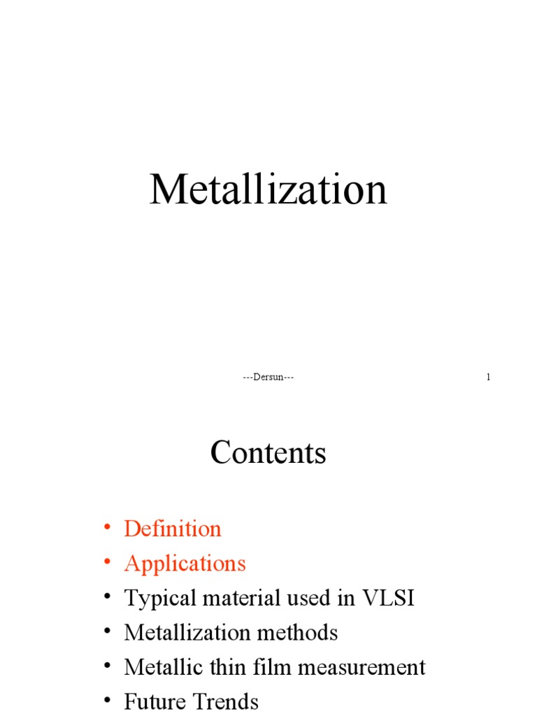 Metallization | PDF | Chemical Vapor Deposition | Sputtering