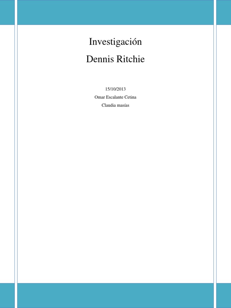 Dennis Ritchie | PDF | Unix | Ciencias de la Computación