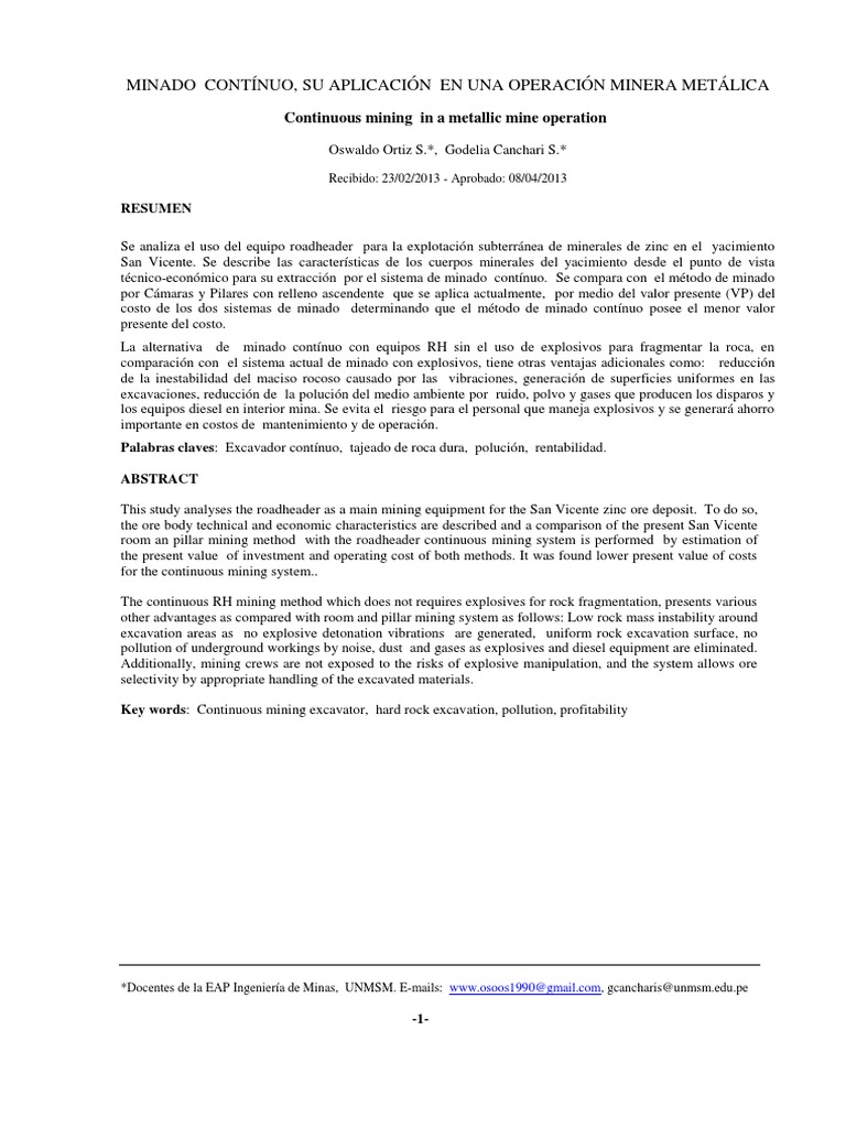 Minado Continuo | PDF | Subestacion electrica | Minería
