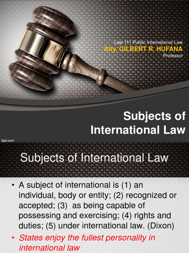 Subjects of International Law | Sovereign State | International Law