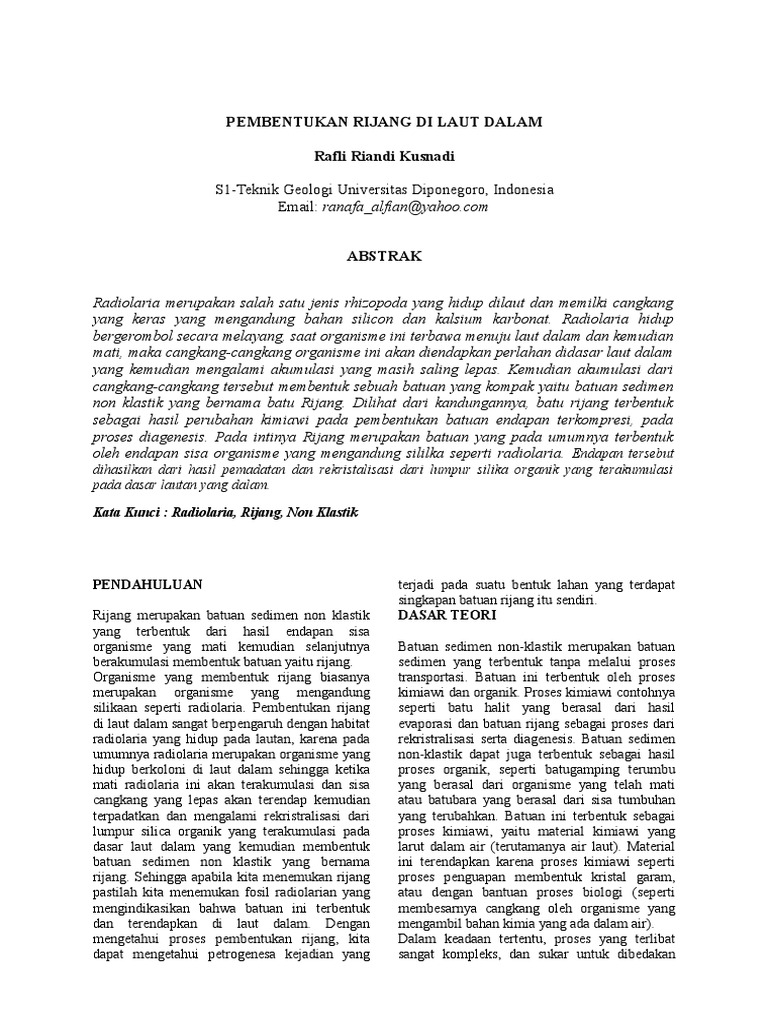 Pembentukan Rijang Di Laut Dalam | PDF