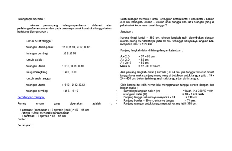 Tulangan Pada Tangga | PDF