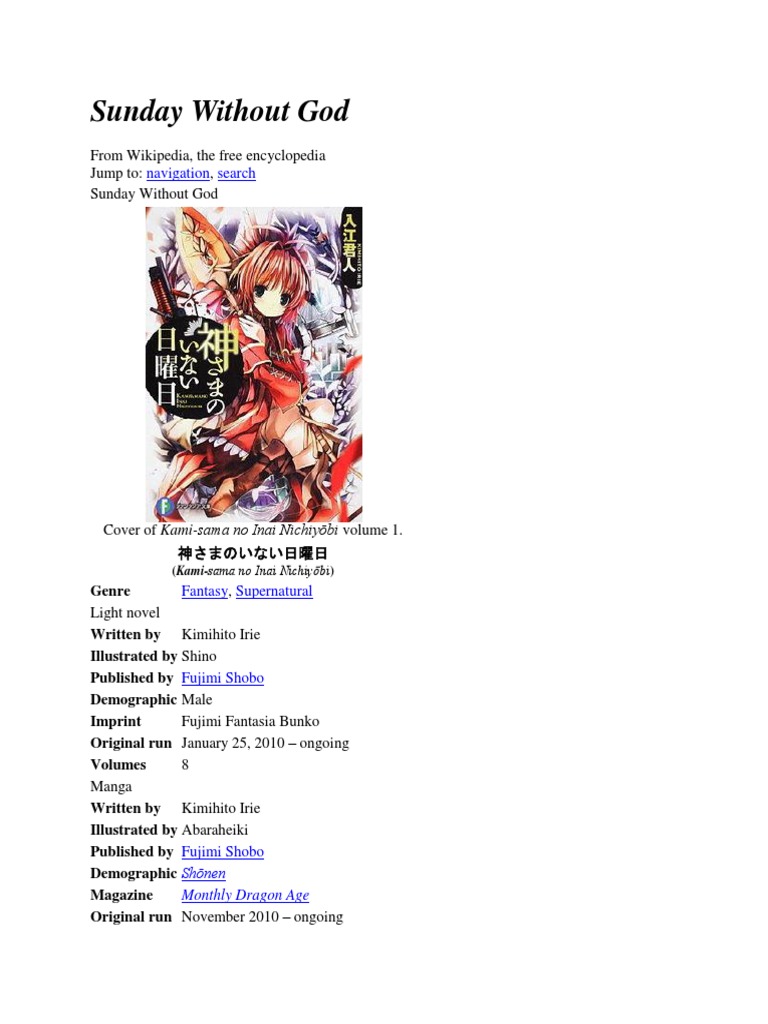 Sunday Without God | PDF | Anime | Manga