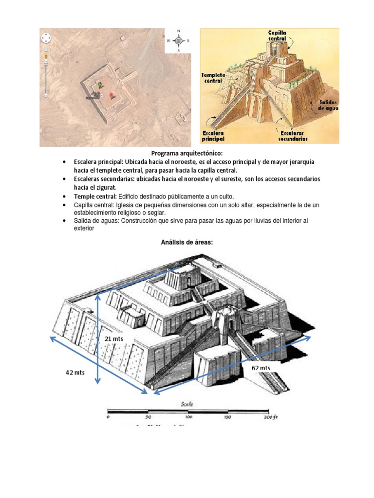 Programa arquitectónico de templo y escaleras | PDF
