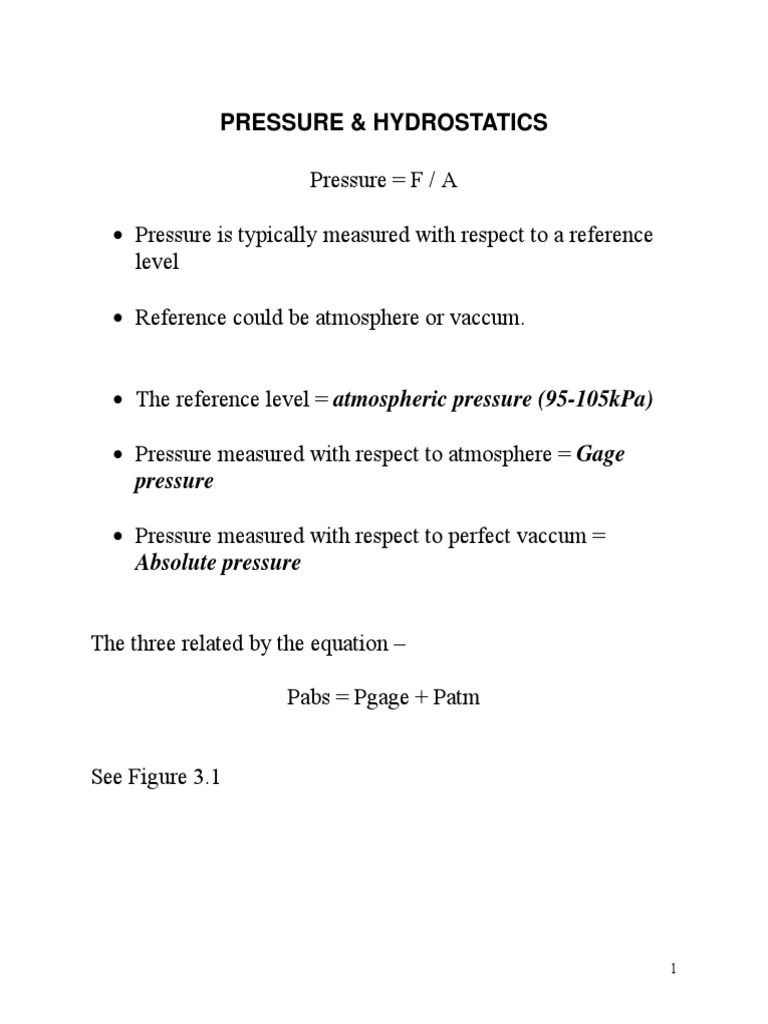 Pressure PDF | PDF | Pressure Measurement | Pressure
