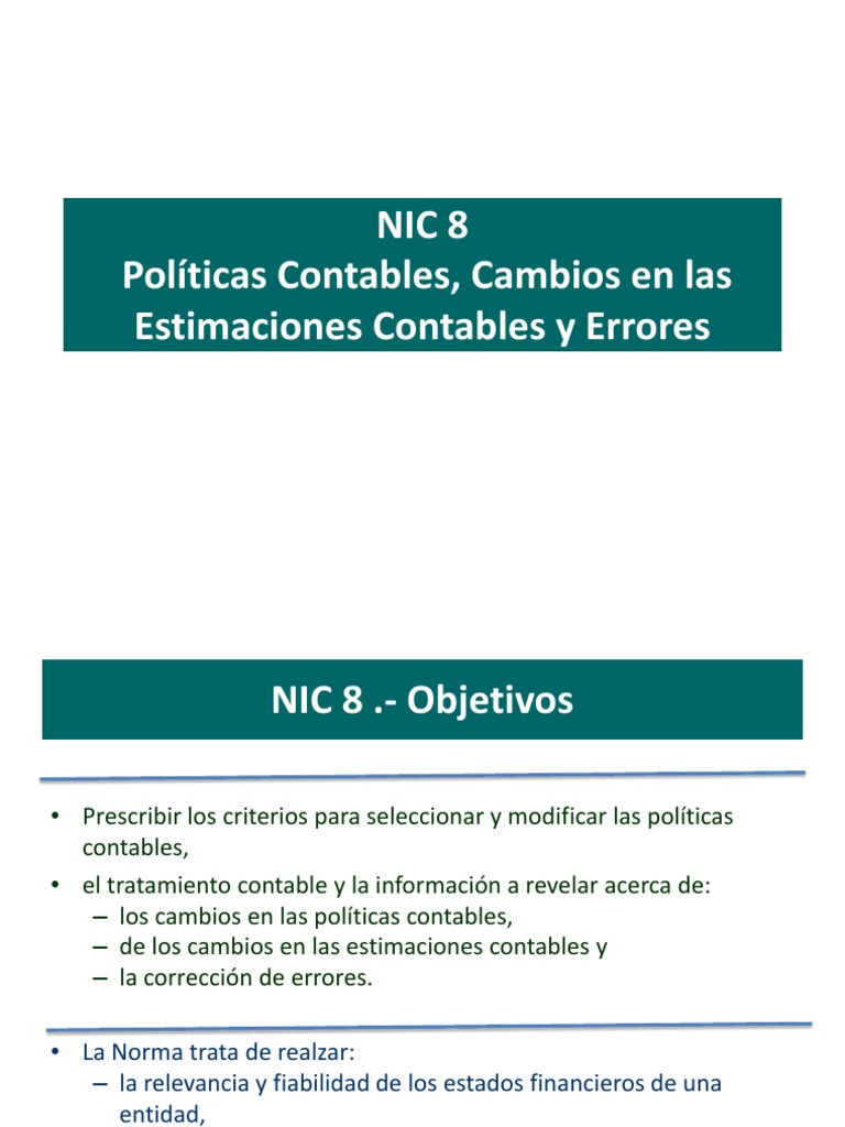 Nic 8 | normas internacionales de INFORMACION FINANCIERA | Contabilidad
