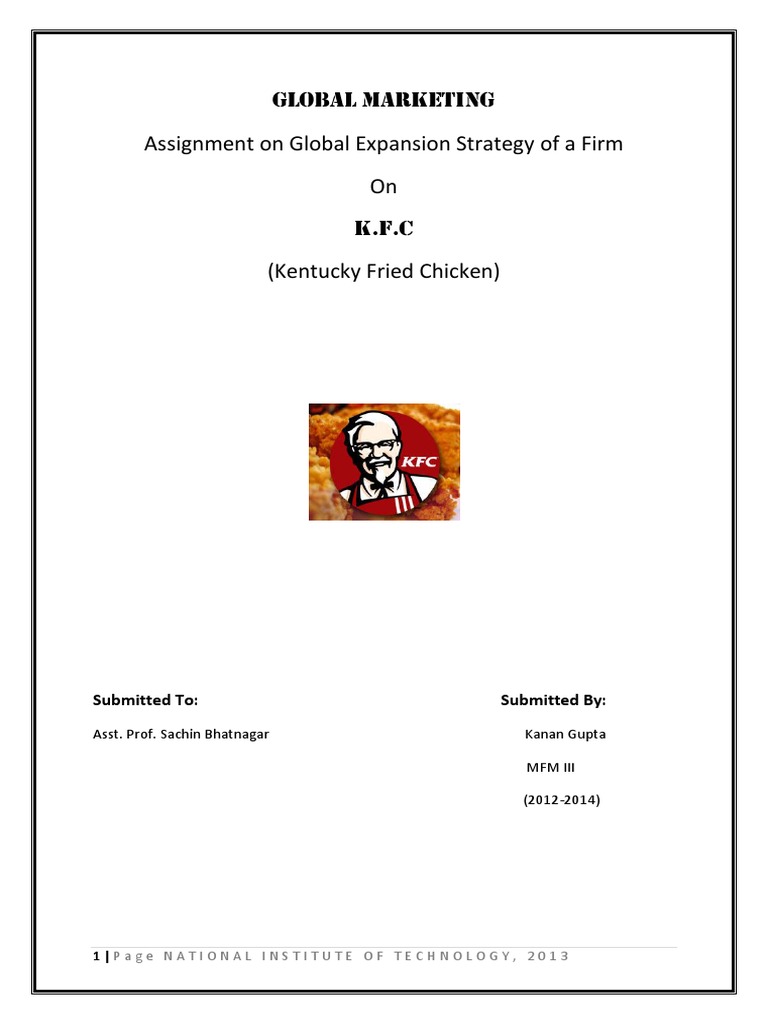 KFC's Global Expansion Strategy | PDF | Fast Food Restaurants ...