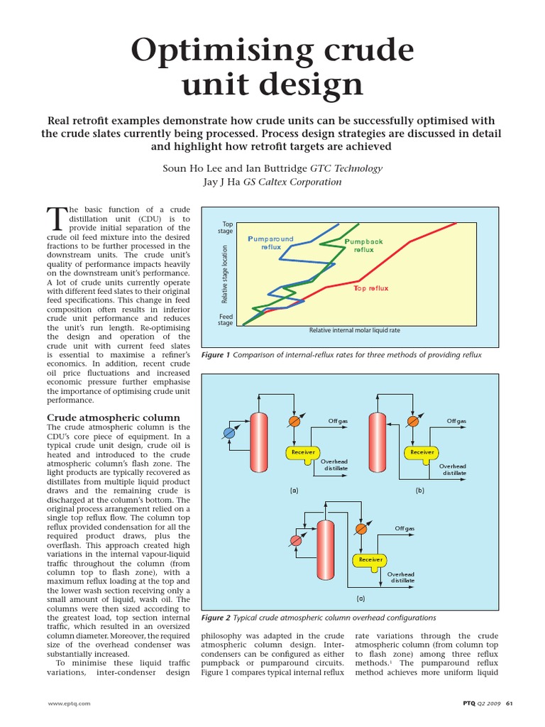 123optimising Crude Unit Design | PDF | Distillation | Petroleum