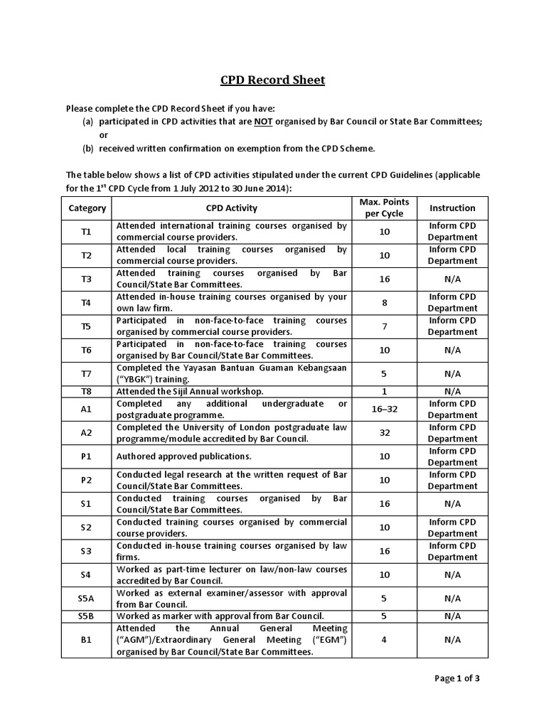 CPD Record Sheet | PDF | Government Information | Government
