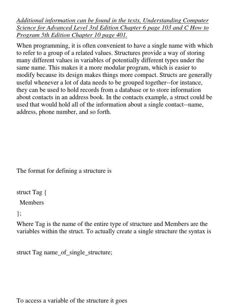 Programming Structs | Download Free PDF | Variable (Computer Science ... Programming Structs | Download Free PDF | Variable (Computer Science ...