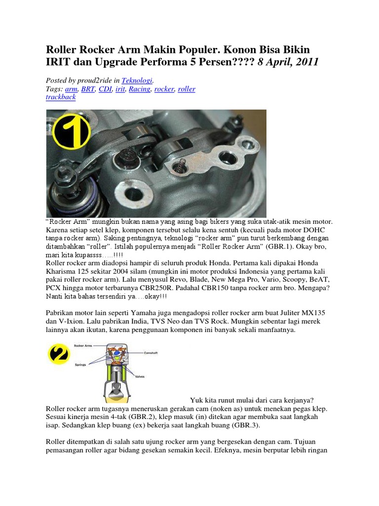 Roller Rocker Arm Makin Populer | PDF
