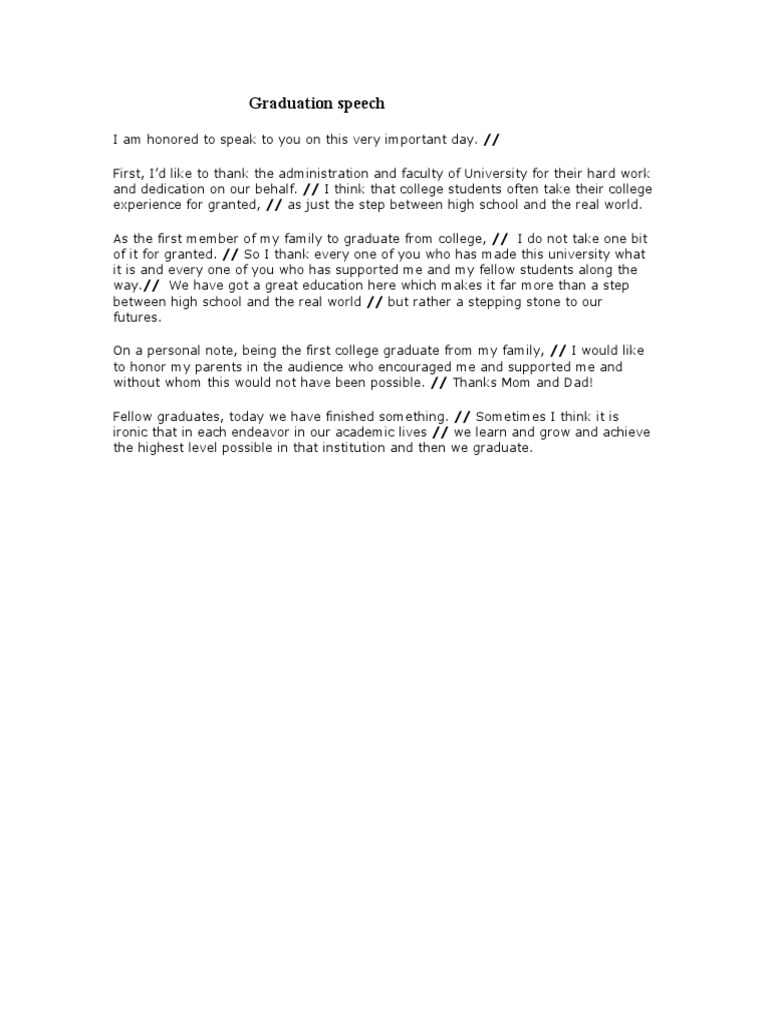 College Graduation Speech | PDF | Language Interpretation | College