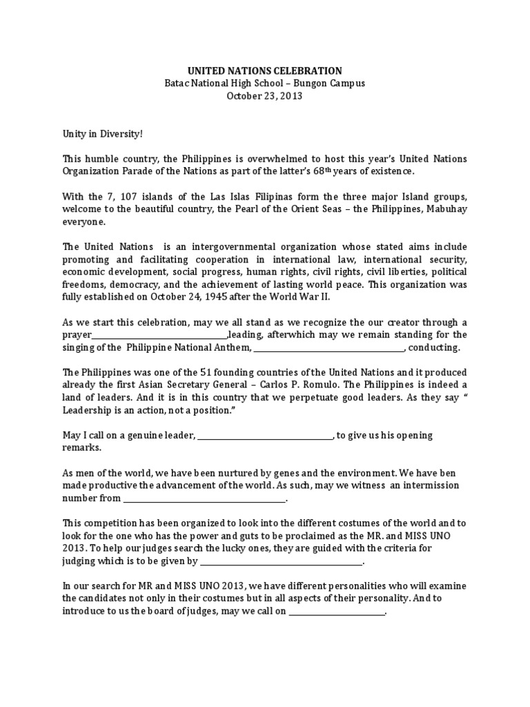 United Nations Celebration | Philippines | Politics