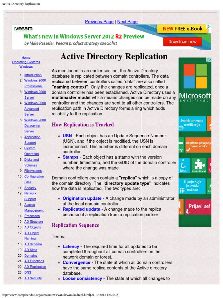 Ad Replikacija | PDF | Active Directory | Replication (Computing)