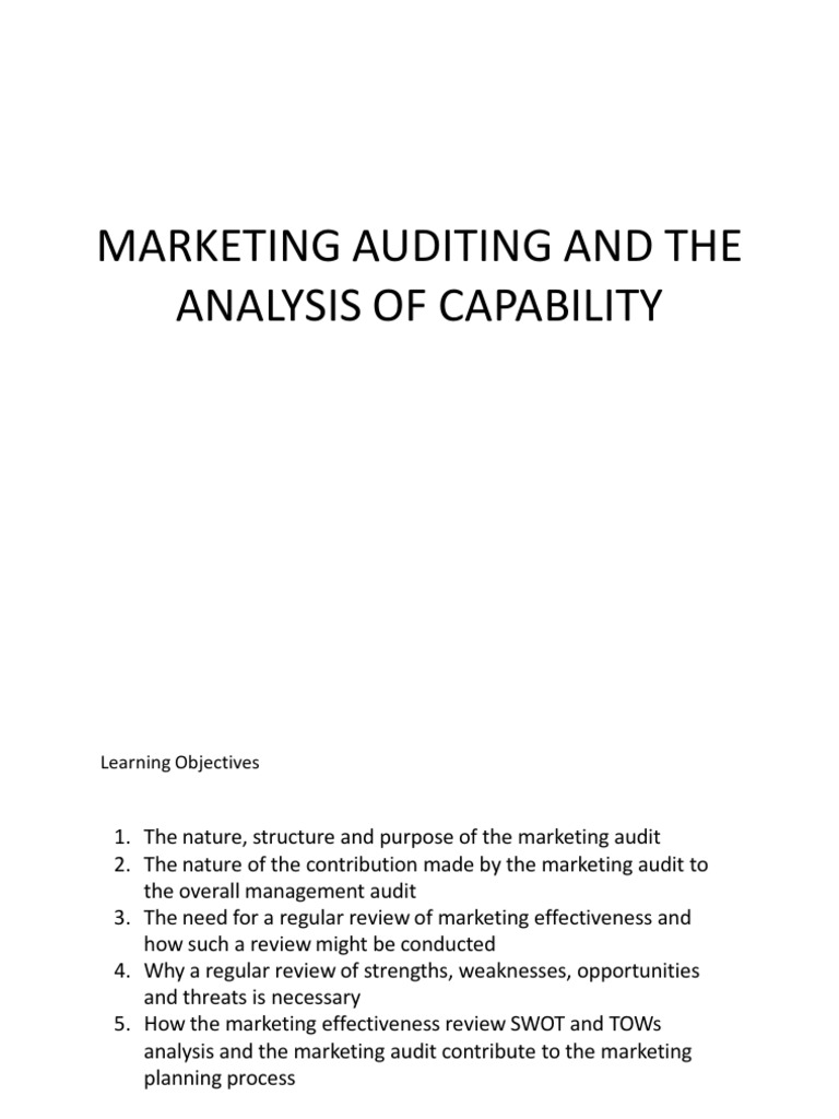 Marketing Audit Report Sample | PDF | Audit | Marketing
