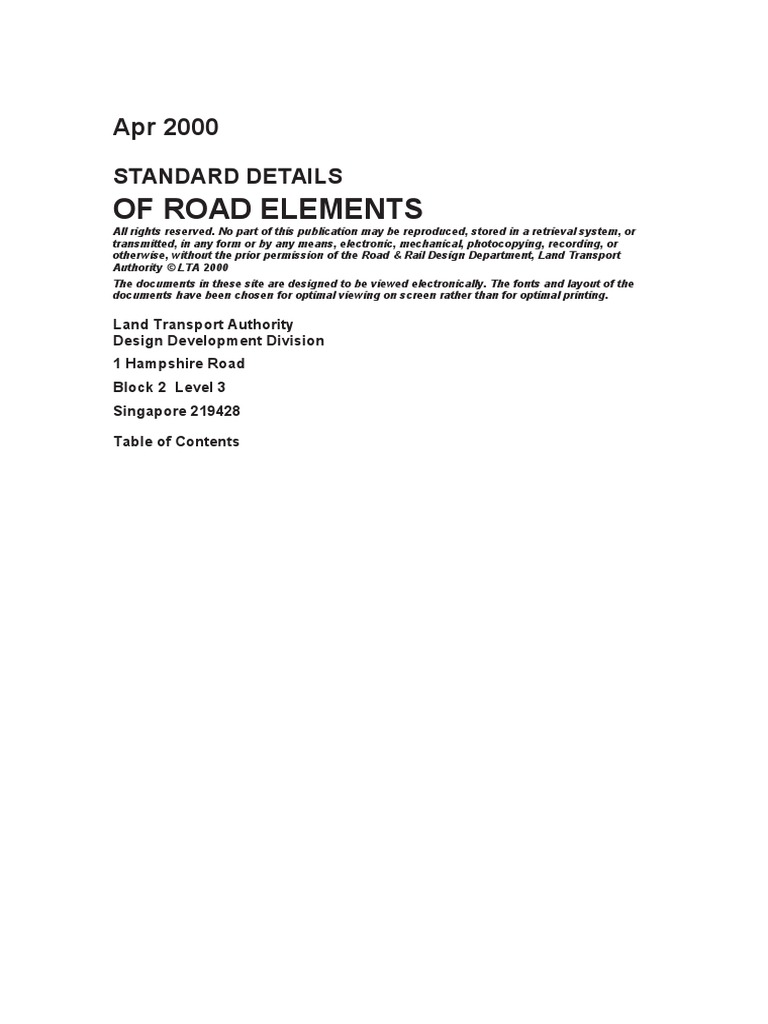 LTA Road Element Apr 2000