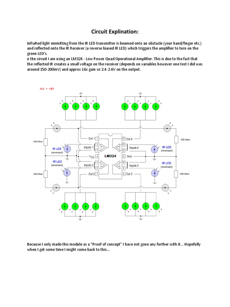 LM324 IR Receiver Circuit Overview | PDF | Science & Mathematics