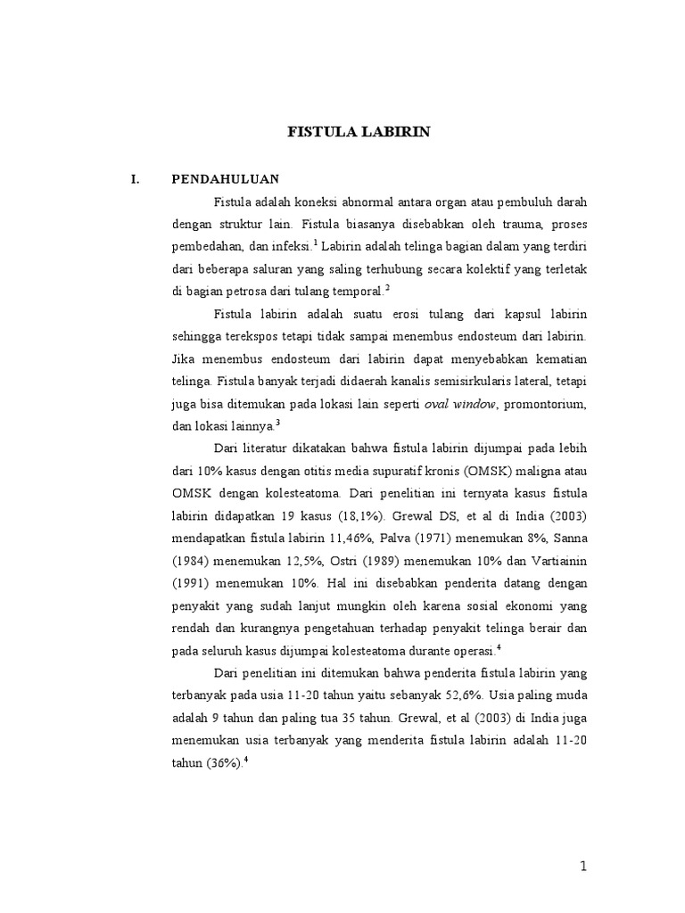 Fistula Labirin | PDF