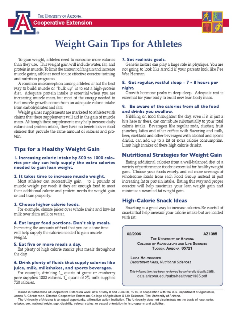 Wait Gain Tips For Athletes | PDF