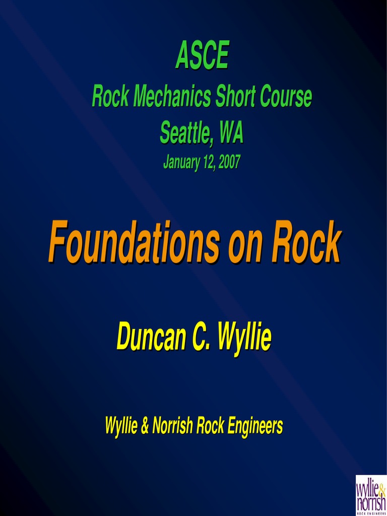 Foundations On Rock Presentation | PDF | Truss | Strength Of Materials