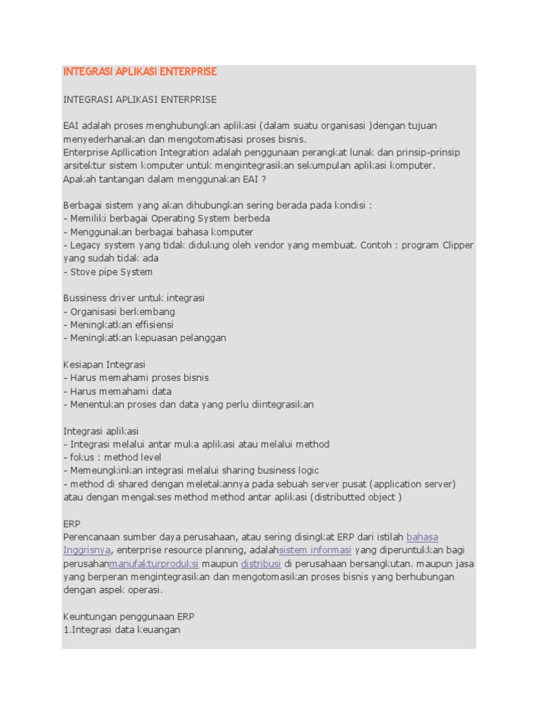 Integrasi Aplikasi Enterprise | PDF