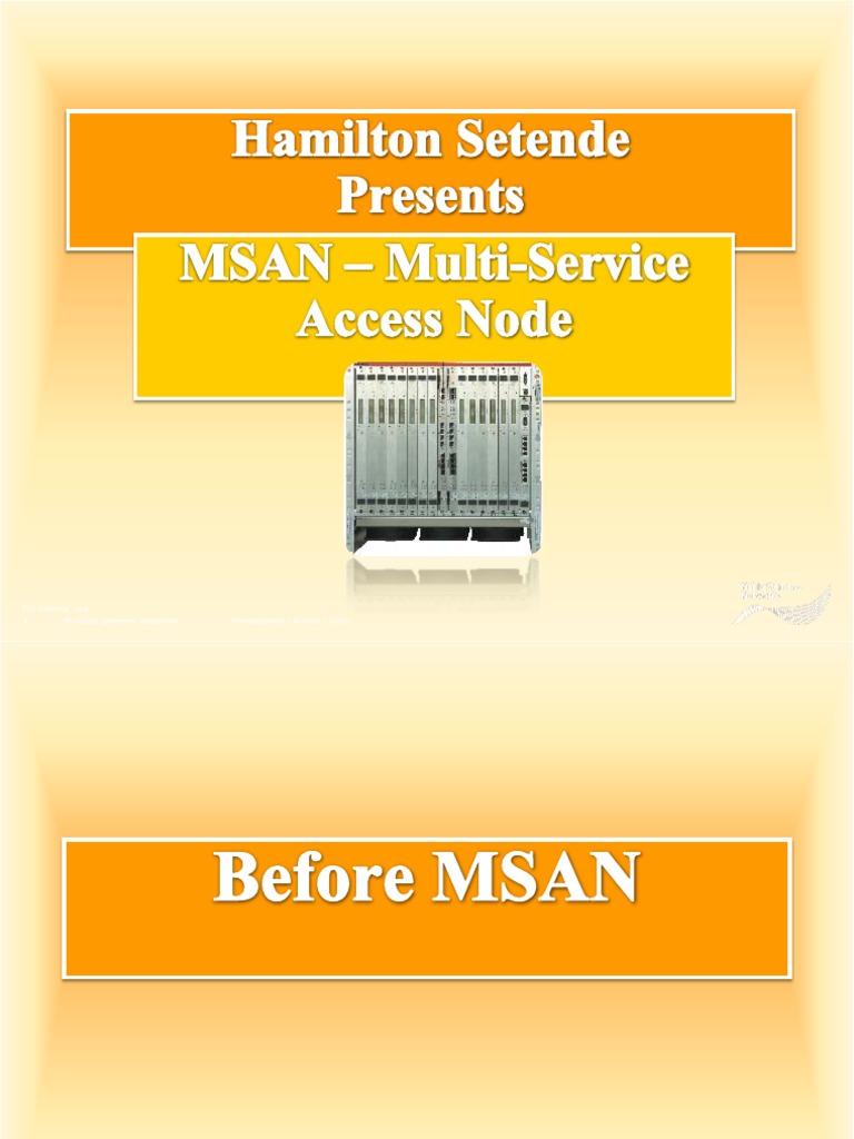 MSAN (Multi-Service Access Node) | Digital Subscriber Line | Computer ...