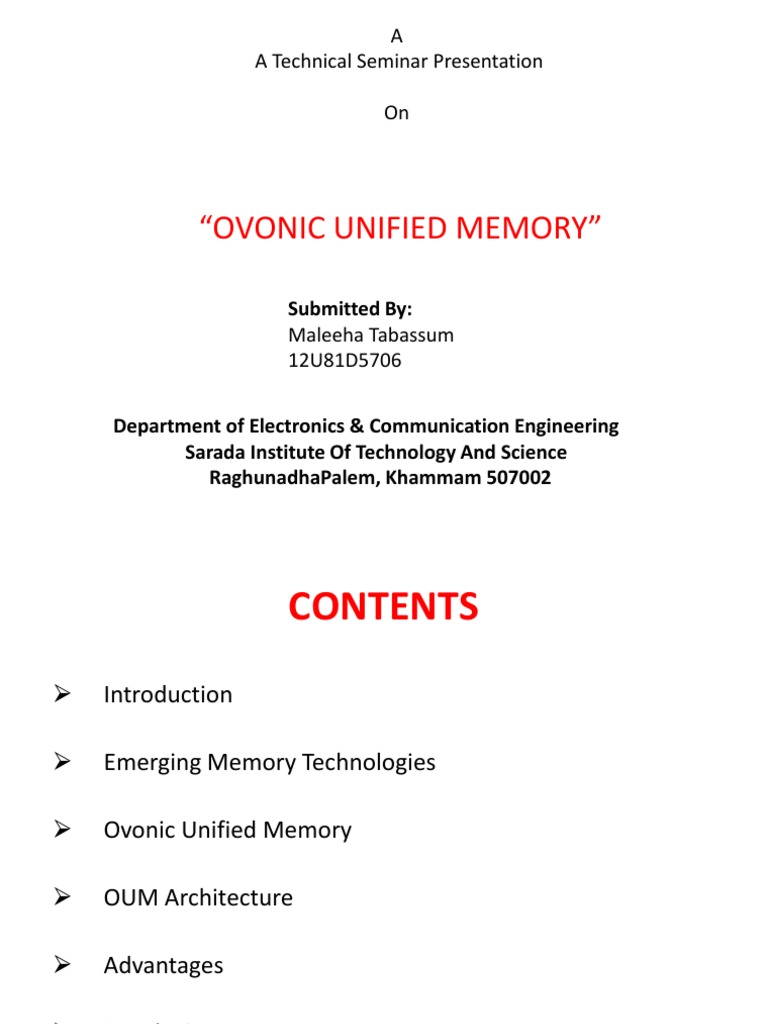 On Ovonic Unified Memory | PDF | Random Access Memory | Manufactured Goods