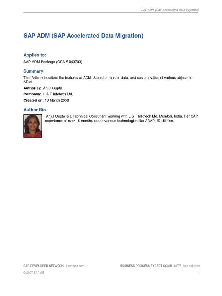 Sap Accelerated Data Migration Pdf Parameter Computer Programming Business Process