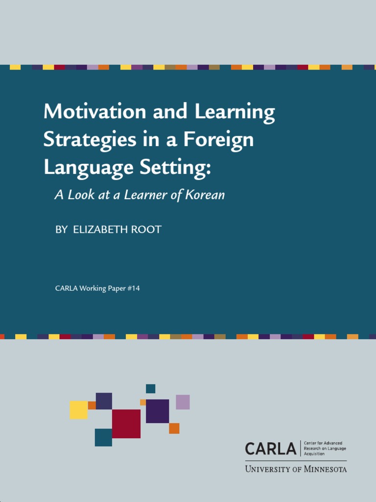 Korean Language Learning Motivation Strategies | PDF