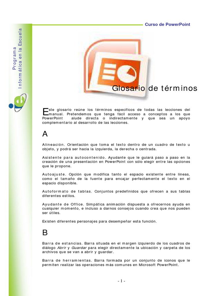 Glosario de Terminos POWER POINT PDF | PDF | Microsoft PowerPoint | Software