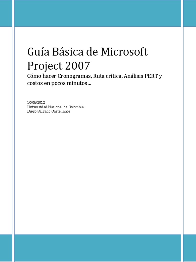 Tutorial Básico De Microsoft Project 2007 Pdf Pdf Microsoft Point