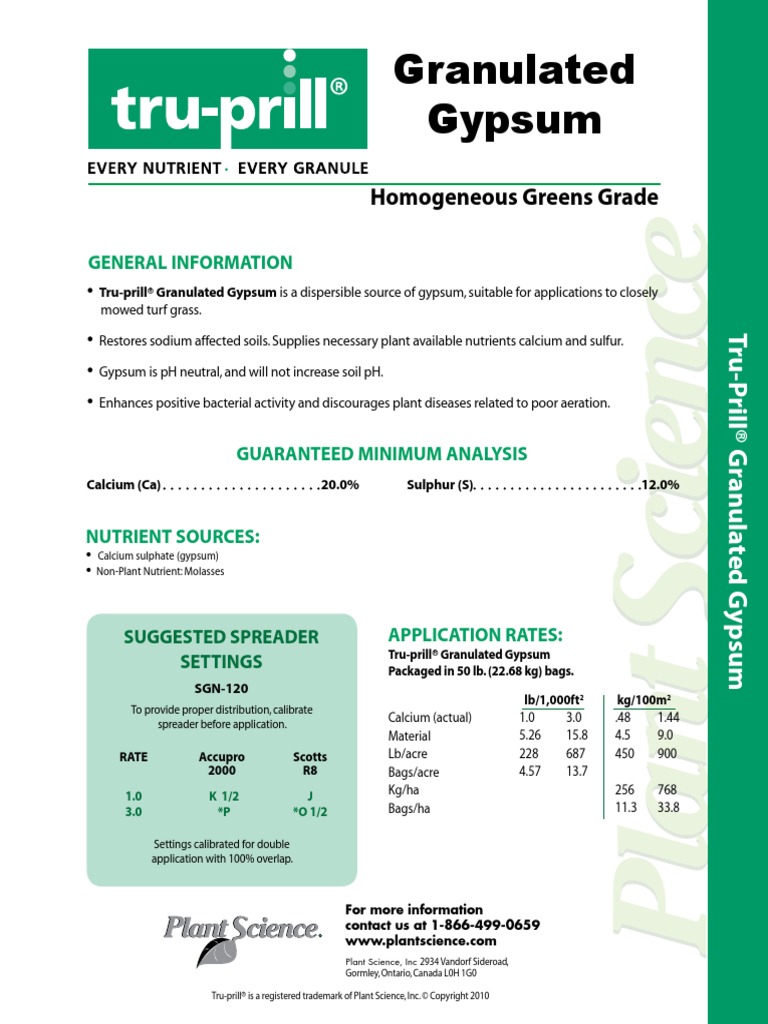 Granulated Gypsum | PDF | Gypsum | Fertilizer