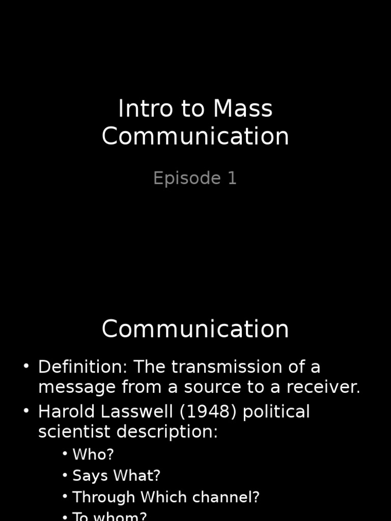 Intro To Mass Communication 1 | PDF | Mass Media | Literacy