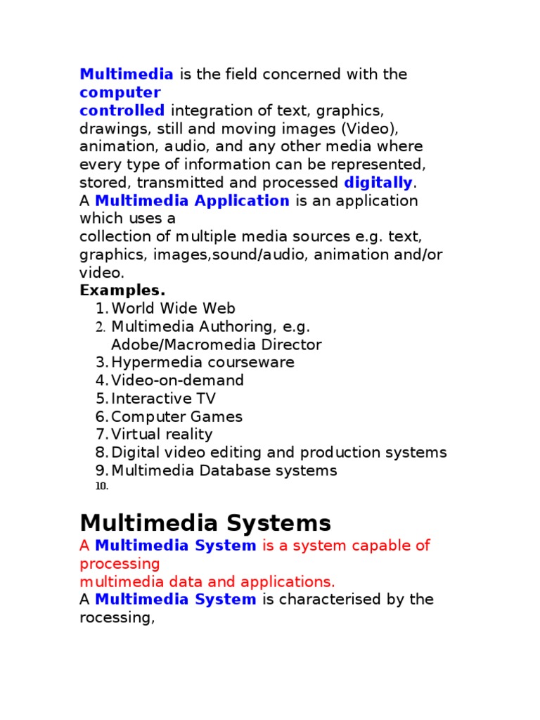 An In-Depth Look at Multimedia Systems: Their Components ...