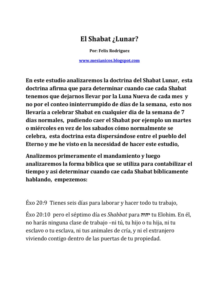 El Shabat ¿Lunar PDF | PDF
