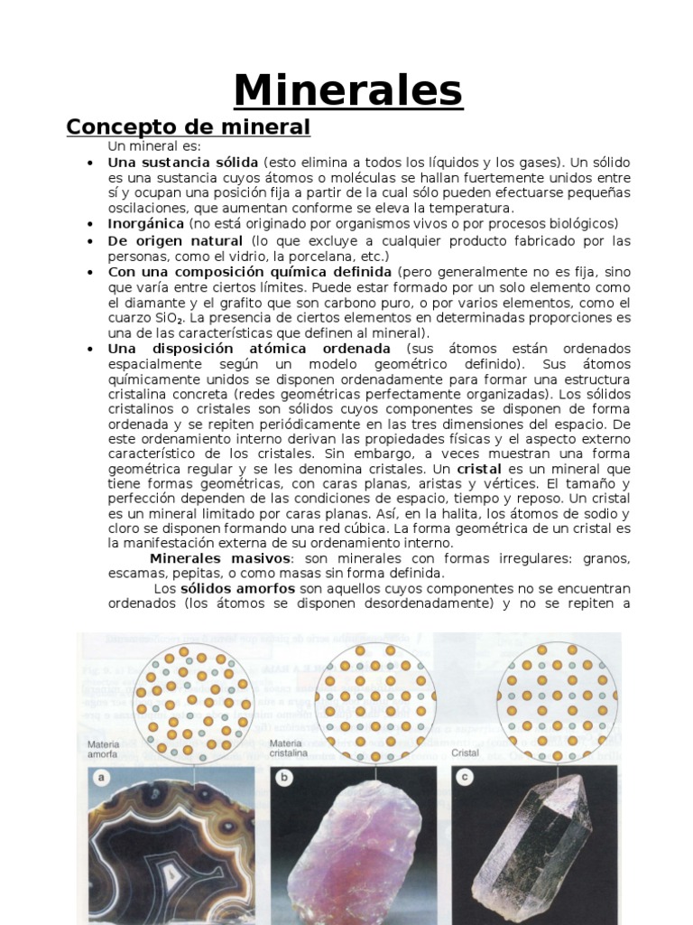 Características de los Minerales Cristalinos | PDF | Minerales | Cristal