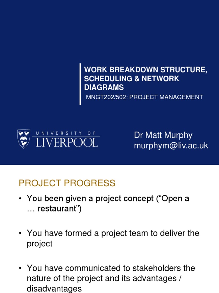 MNGT202 201314 Week 4 WBS and Network Diagrams | PDF | Projects ...